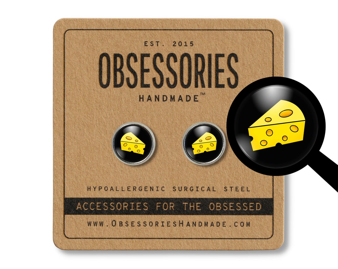 Swiss Cheese Earrings Cheese Stud Earrings Post Cheese Jewelry Cheese ...