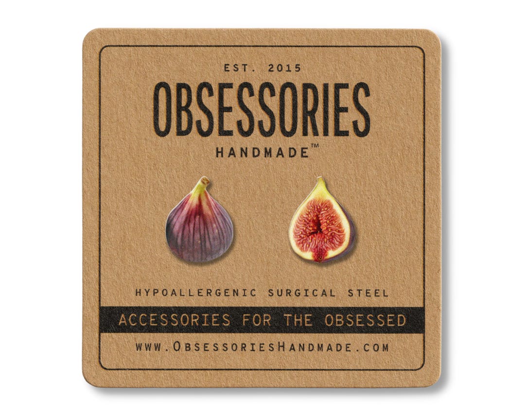 Fig Earrings Fig Fruit Earrings Miniature Food Earring Fall Fruit Stud ...