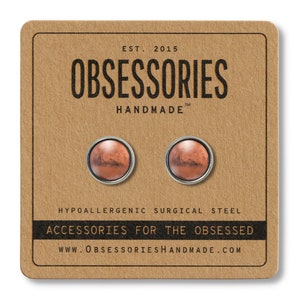 Planet Mars Earrings Planet Earrings Planet Stud Earrings Mars Jewelry ...