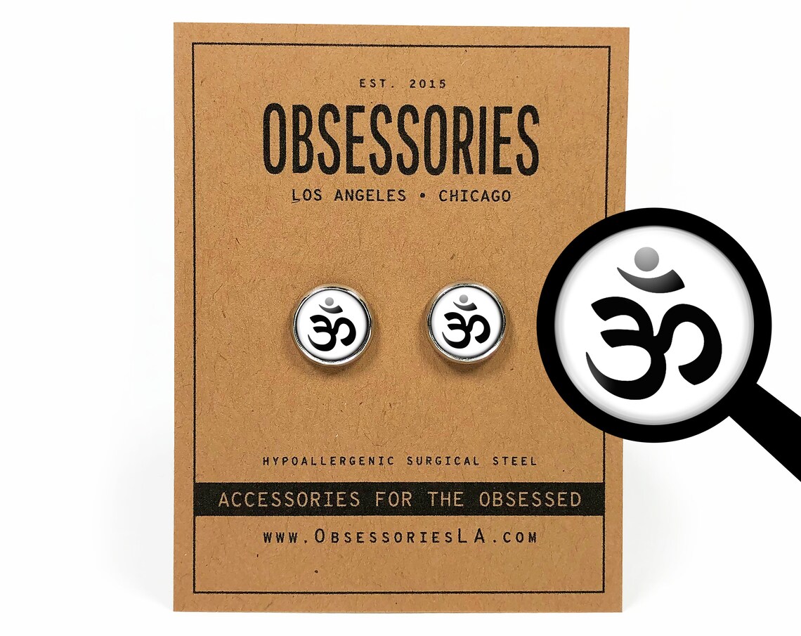 Om Earrings Om Symbol Earrings Om Stud Earrings Om Jewelry - Etsy