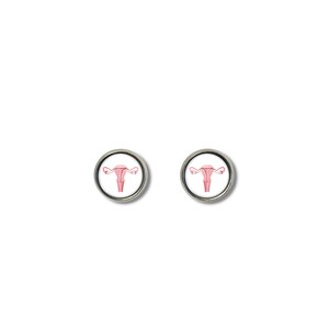 Uterus Stud Earrings Jewelry Vagina Cervix Ovaries Reproductive Female ...