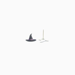 Black Witch Hat Witch Jewelry Witch Earring Witch Stud Earring Accessories Halloween Jewelry ...