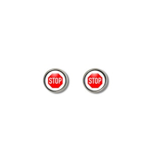 Red Stop Sign Gift Stop Earrings Stud Earrings Post Stop Jewelry Road ...