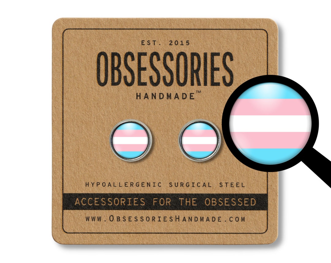 Transgender Pride Flag Transgender Flag Transgender Earrings Stud ...