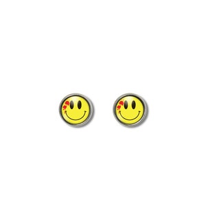 Yellow Smiley Face Earrings Happy Face Stud Earrings Post Face Jewelry ...