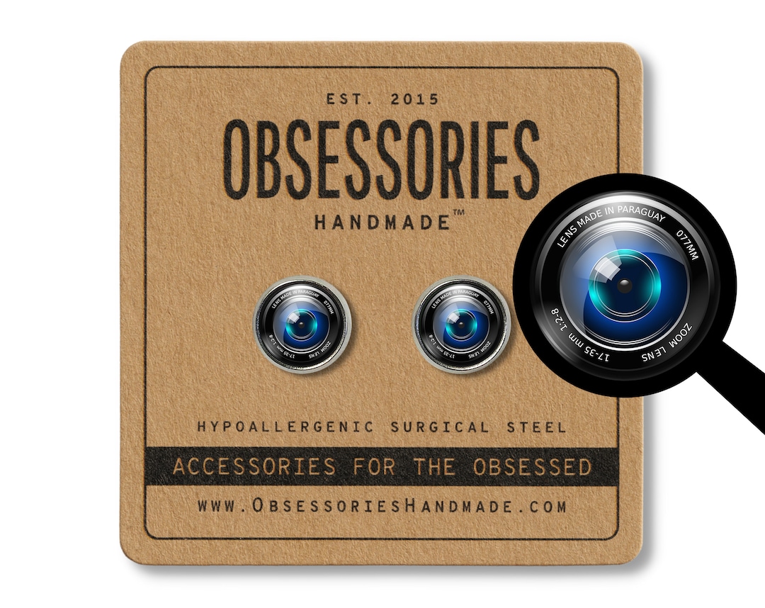 Camera Lens Jewelry Camera Earrings Photographer Earrings Stud Earrings ...