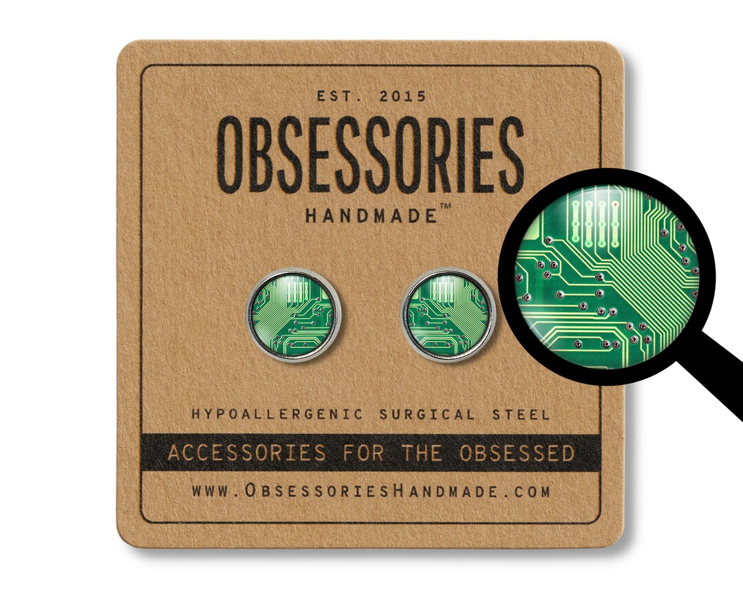 Circuit Board Jewelry Stud Earrings Computer Earrings Computer Jewelry ...