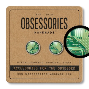 Circuit Board Jewelry Stud Earrings Computer Earrings Computer Jewelry ...