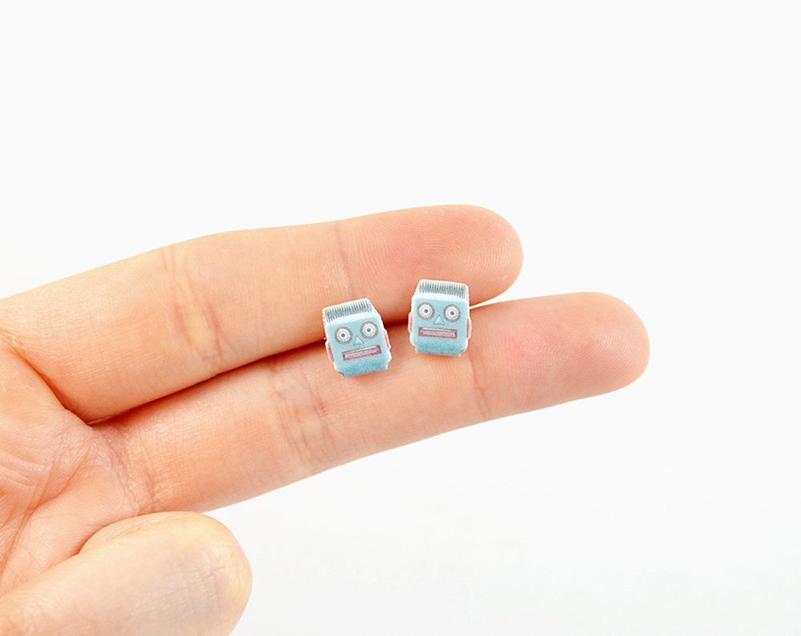 Vintage Robot Earrings Retro Robot Stud Earring Toy Robot Jewelry Tin ...