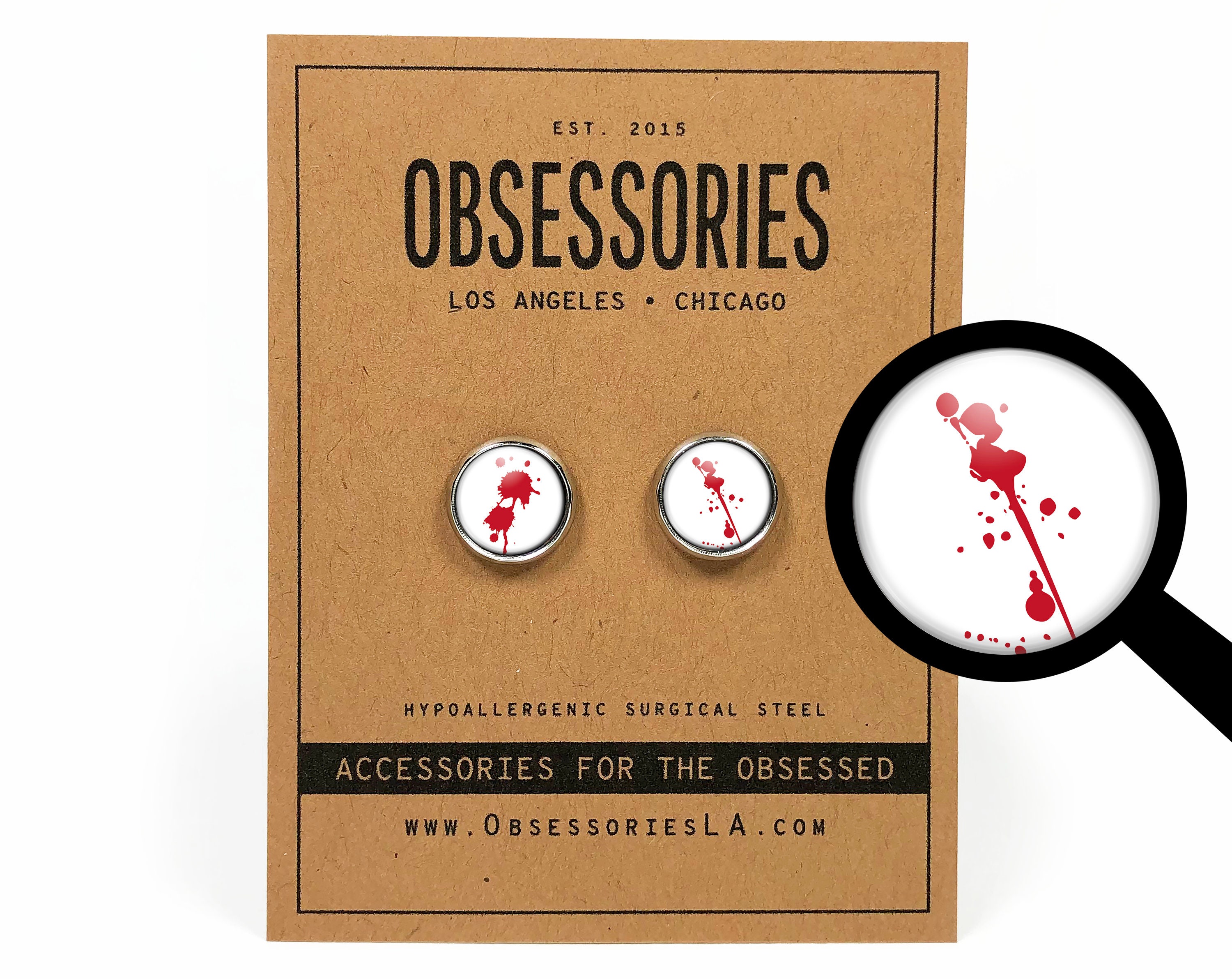 Blood Splatter Red Blood Earrings Blood Stud Earrings Blood - Etsy