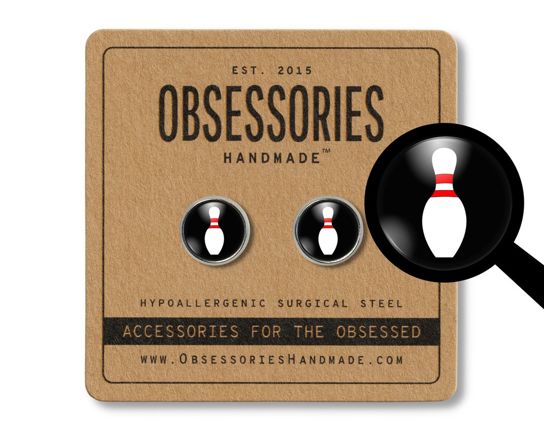 Bowling Pin Jewelry Bowling Jewelry Sports Stud Earrings Bowling Gift ...