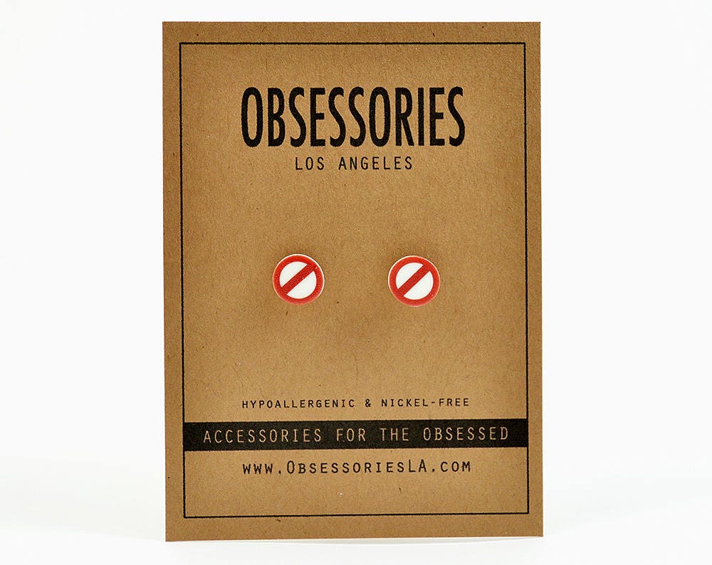 Anti Symbol No Symbol No Sign Earrings Sign Stud Earrings Sign | Etsy