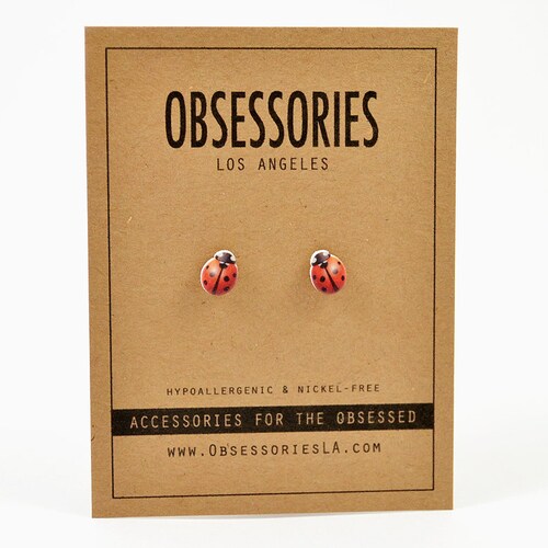 Red Ladybug Earrings Lady Bug Earrings Stud Earrings Post - Etsy