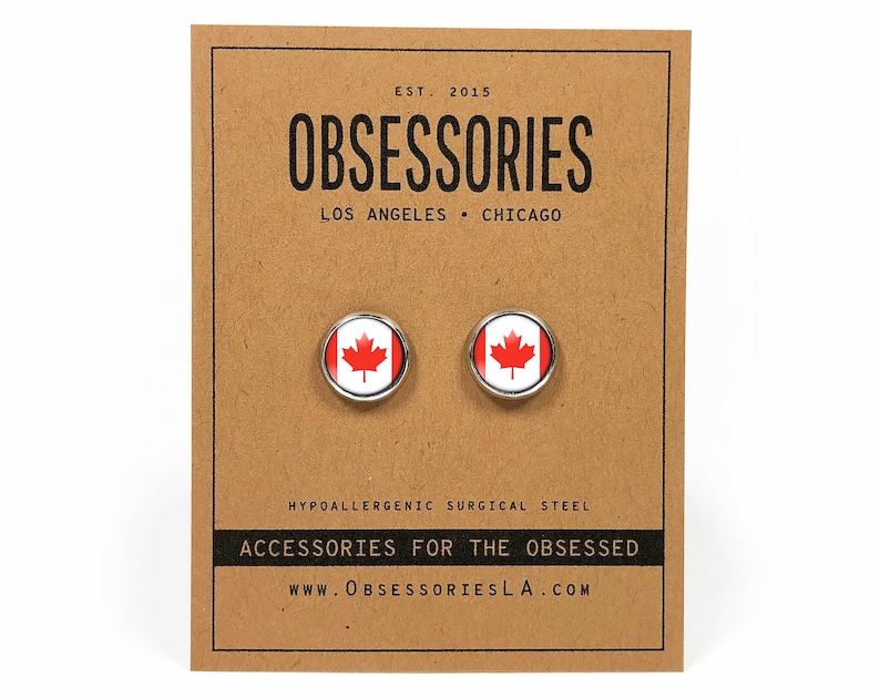 Canada Flag Jewelry Canada Earrings Canada Stud Earring Post - Etsy