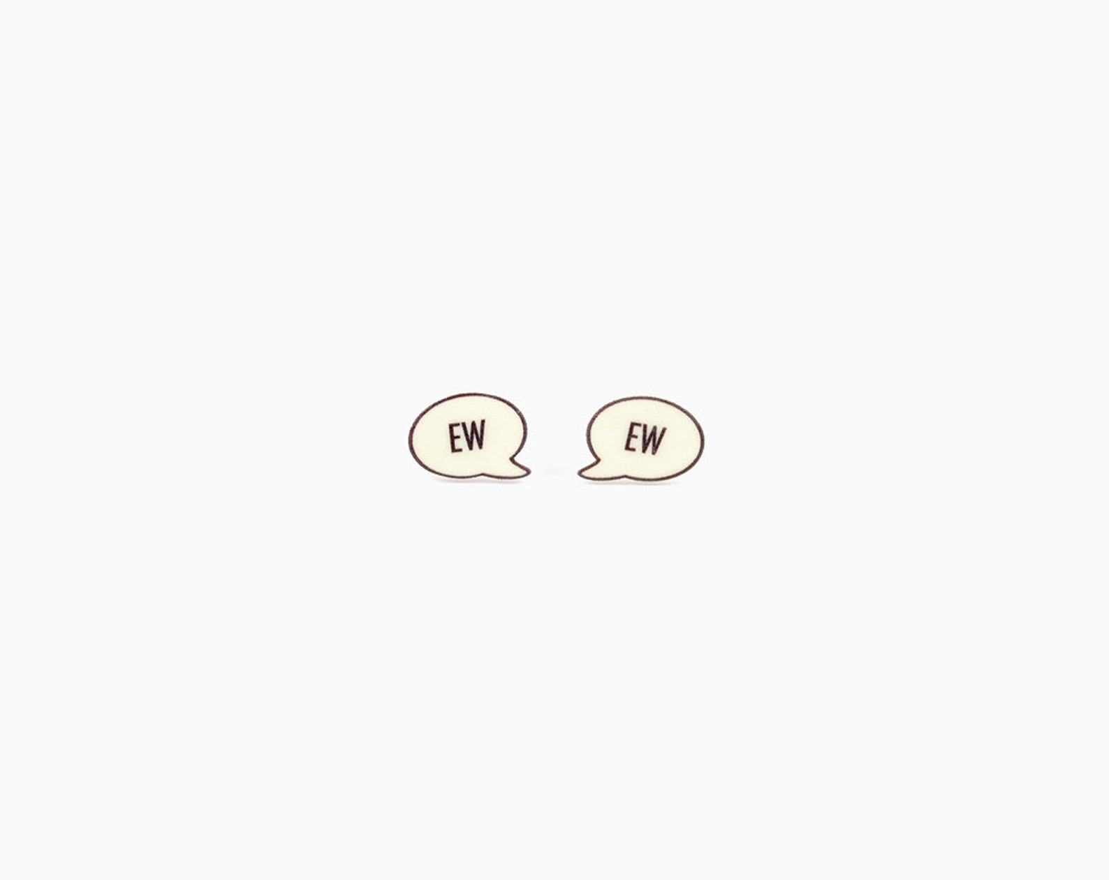Ew Speech Bubble Ew Earring Stud Earrings Post Earrings Ew | Etsy