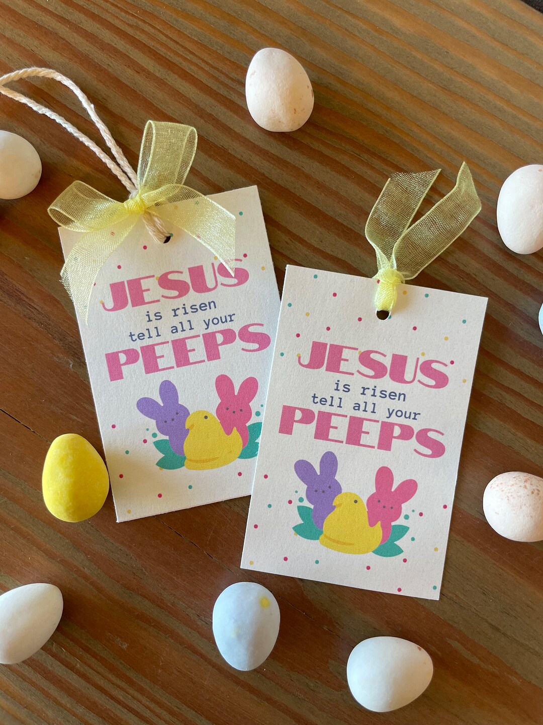 PRINTABLE Easter Treat Tag, Jesus is Risen, Tell All Your PEEPS Treat Tag - Etsy