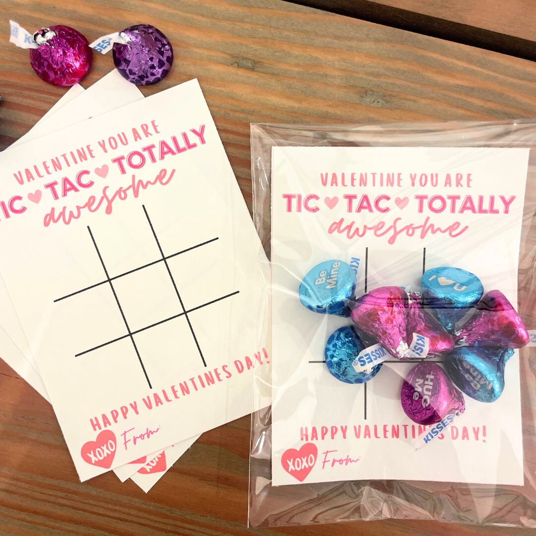 PRINTABLE Tic Tac Toe Valentine, Tic Tac Totally Awesome, Classroom ...