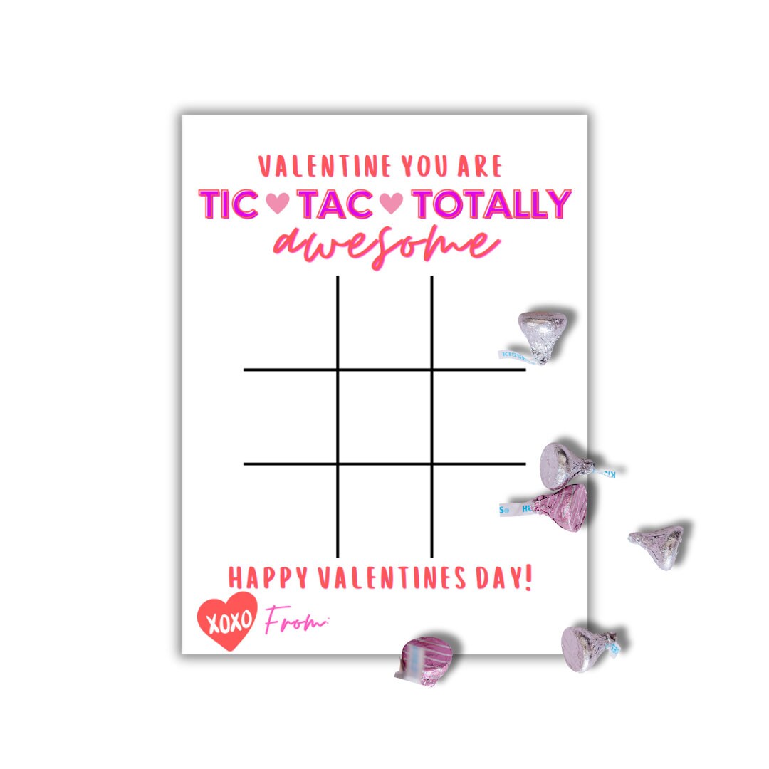 PRINTABLE Tic Tac Toe Valentine, Tic Tac Totally Awesome, Classroom ...