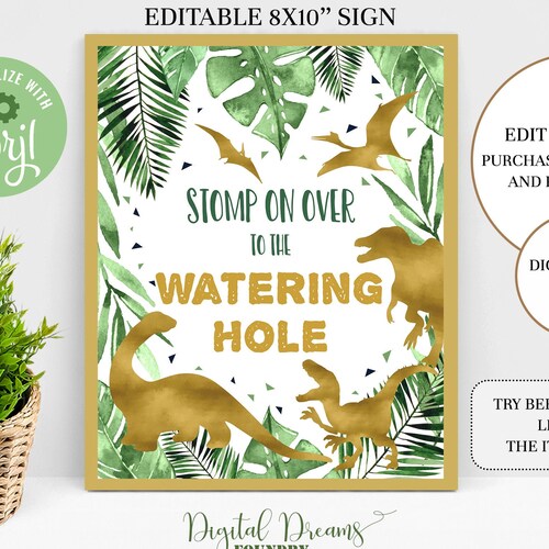 Dinosaur Party Banner Dino Birthday Party Decorations Sign | Etsy