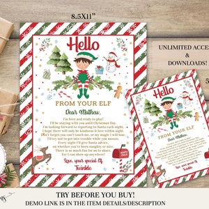 Editable Christmas Elf Welcome Letter, Hello From Your Elf, First Time ...
