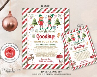 2024 Elf Goodbye Letter Departure Letter, Editable Christmas Goodbye ...