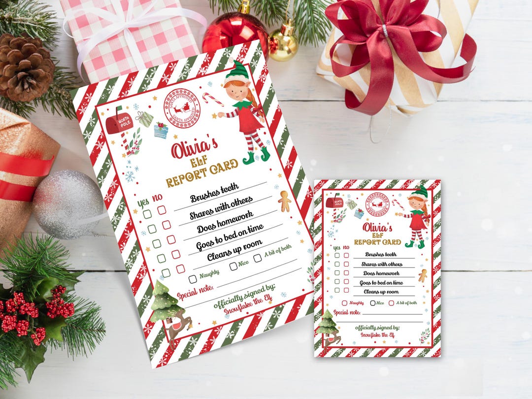 Editable Elf Visit Report for Girl, Santa's Official Elf Naughty or ...