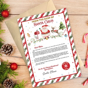 Editable Official Letter From Santa Claus, Personalized Christmas Eve ...