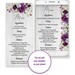 Editable Template Menu Card Purple Floral Table Decoration - Etsy