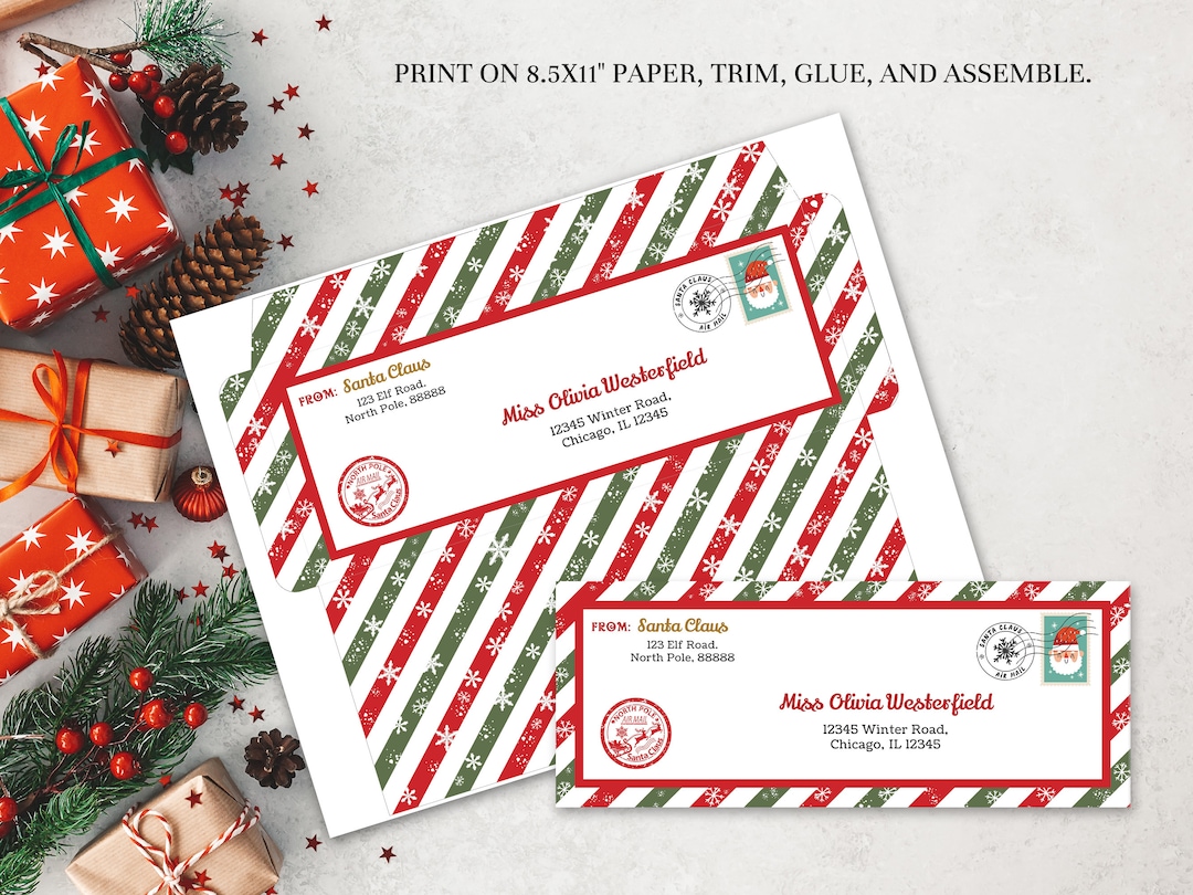 Editable Santa Envelope Template 10, Printable Christmas North Pole ...