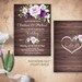 Rustic Purple Floral Wedding Invitation Editable Template - Etsy