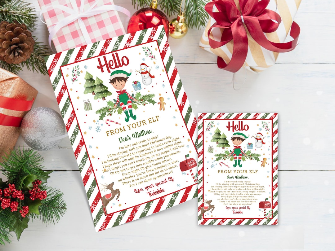 Editable Christmas Elf Welcome Letter, Hello From Your Elf, First Time ...