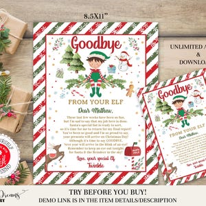 Editable Goodbye From Your Elf, Elf Goodbye Letter, Christmas Elf ...