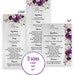 Editable Template Menu Card Purple Floral Table Decoration - Etsy