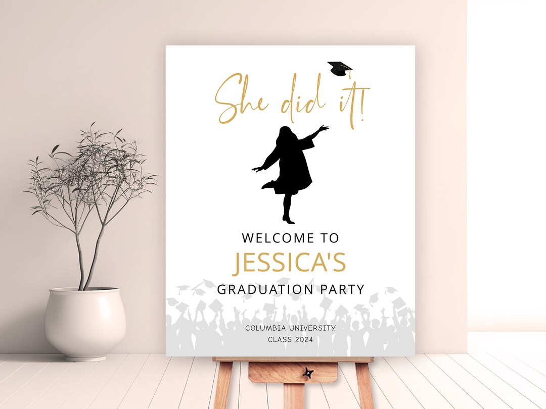 Editable Graduation Party Welcome Sign, Modern Minimalist Graduation ...