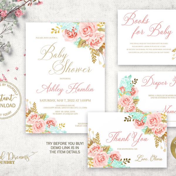 Coral Baby Shower - Etsy