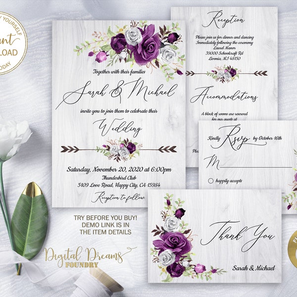 Rustic Wedding Invitation - Etsy