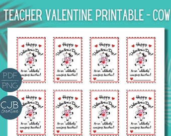 Cow Valentine Printable - Friend- Chick Fil A- Gift Tag - Etsy