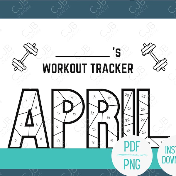 Workout Coloring Tracker - Etsy