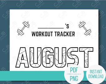 Exercise Workout Monthly Tracker- Motivation- Coloring Sheet- April - Etsy