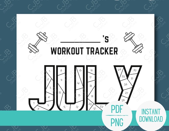 Exercise Workout Monthly Tracker Motivation Coloring Sheet - Etsy