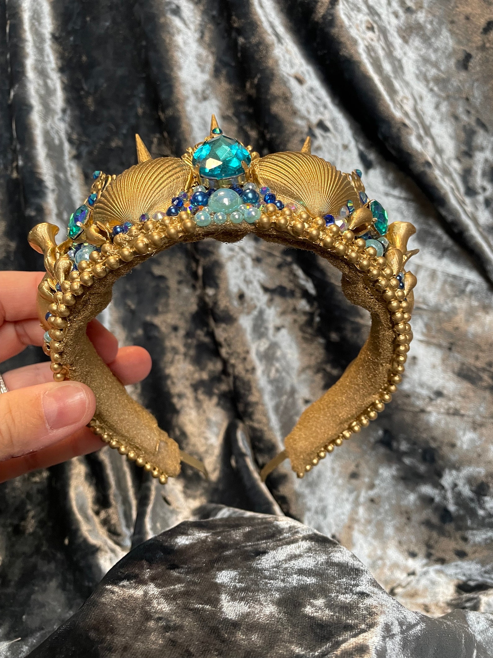 Gold Mermaid Crown, Seashell Tiara, Beach Bridal Headpiece, Mermaid ...
