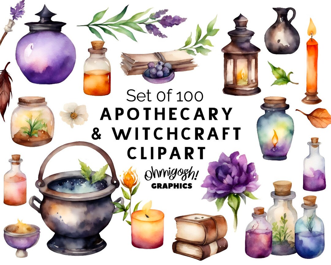 Potions Apothecary Witchcraft Clipart in Assorted Sizes All With ...
