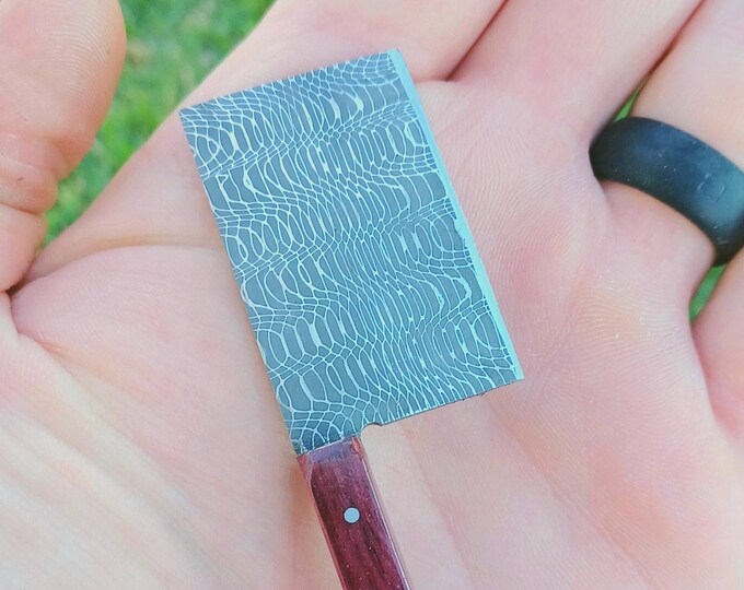 Mini Damascus Cleaver Knife - Etsy
