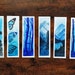 Watercolor Bookmarks Painted by Hand - Blue Color Scheme - Etsy