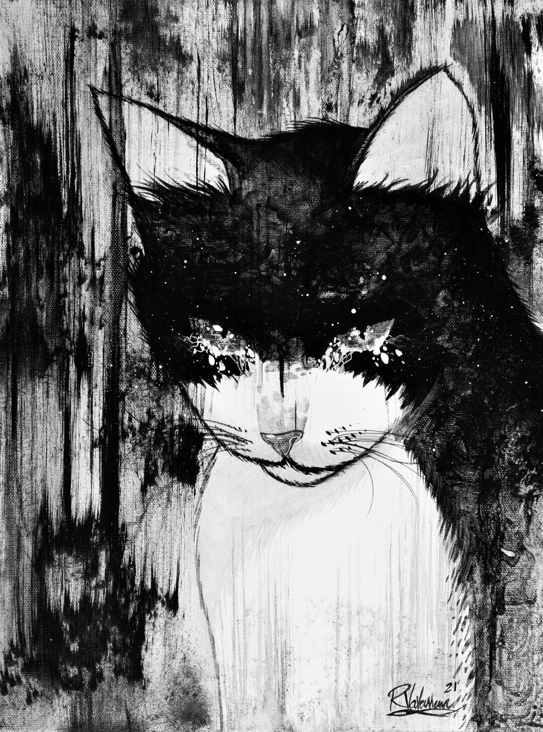 Cry Cat by Raphaël - Original Painting - Etsy