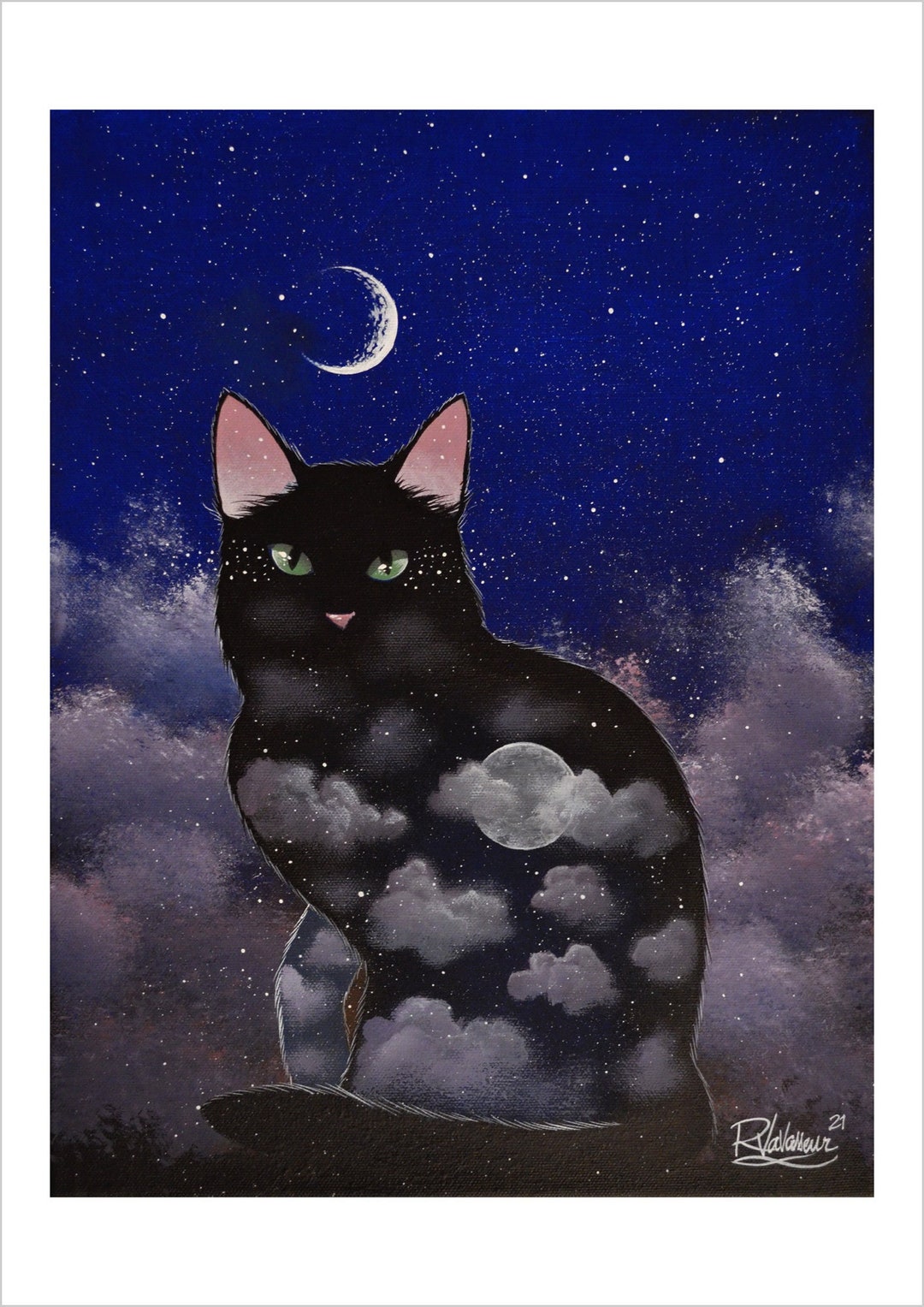 Full Moon Cat by Raphaël - Etsy
