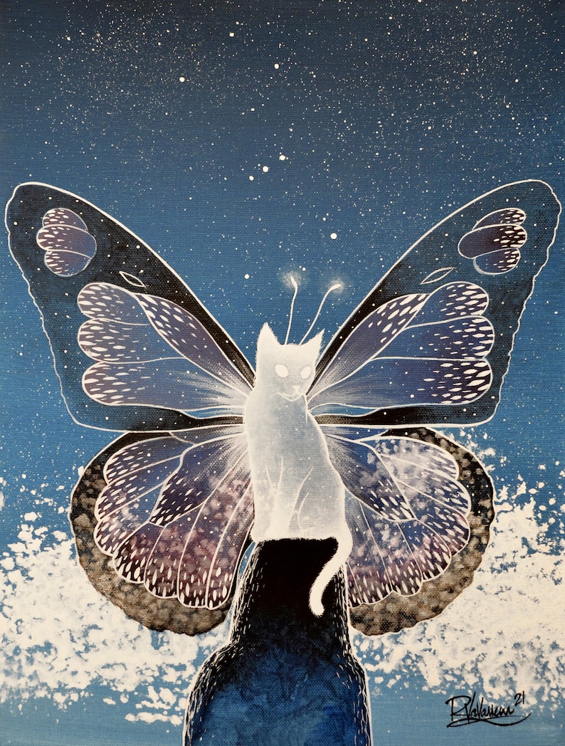 Orion Butterfly Cat by Raphaël Original Painting - Etsy