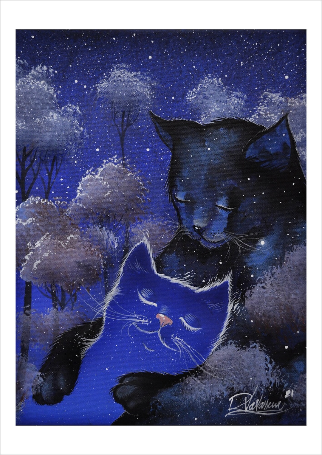 The Sweet Dream of the Indigo Cat by Raphaël - Etsy