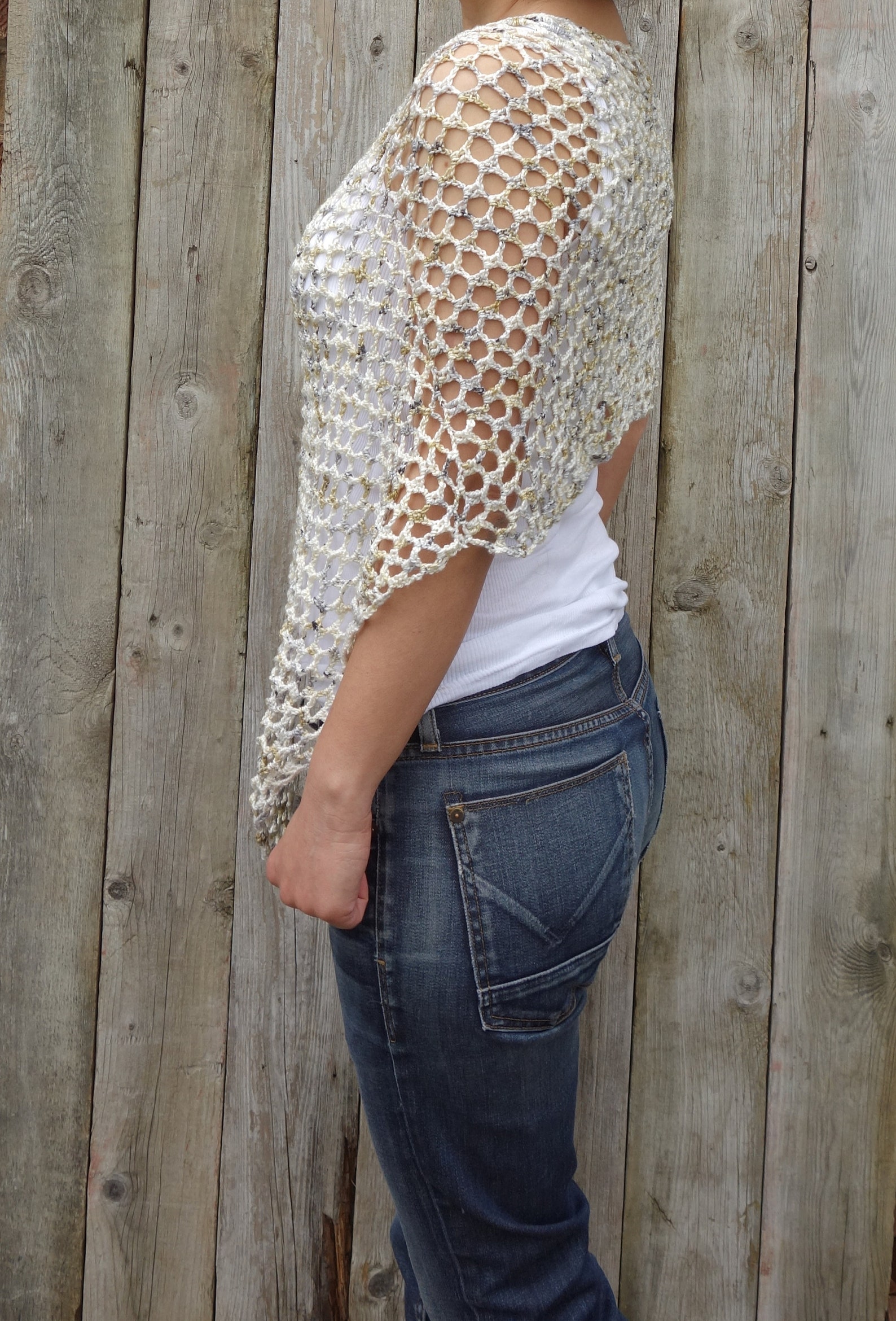 Crochet Pattern Mermaid Poncho, Laced Shoulders Cover-up, Asymmetrical ...