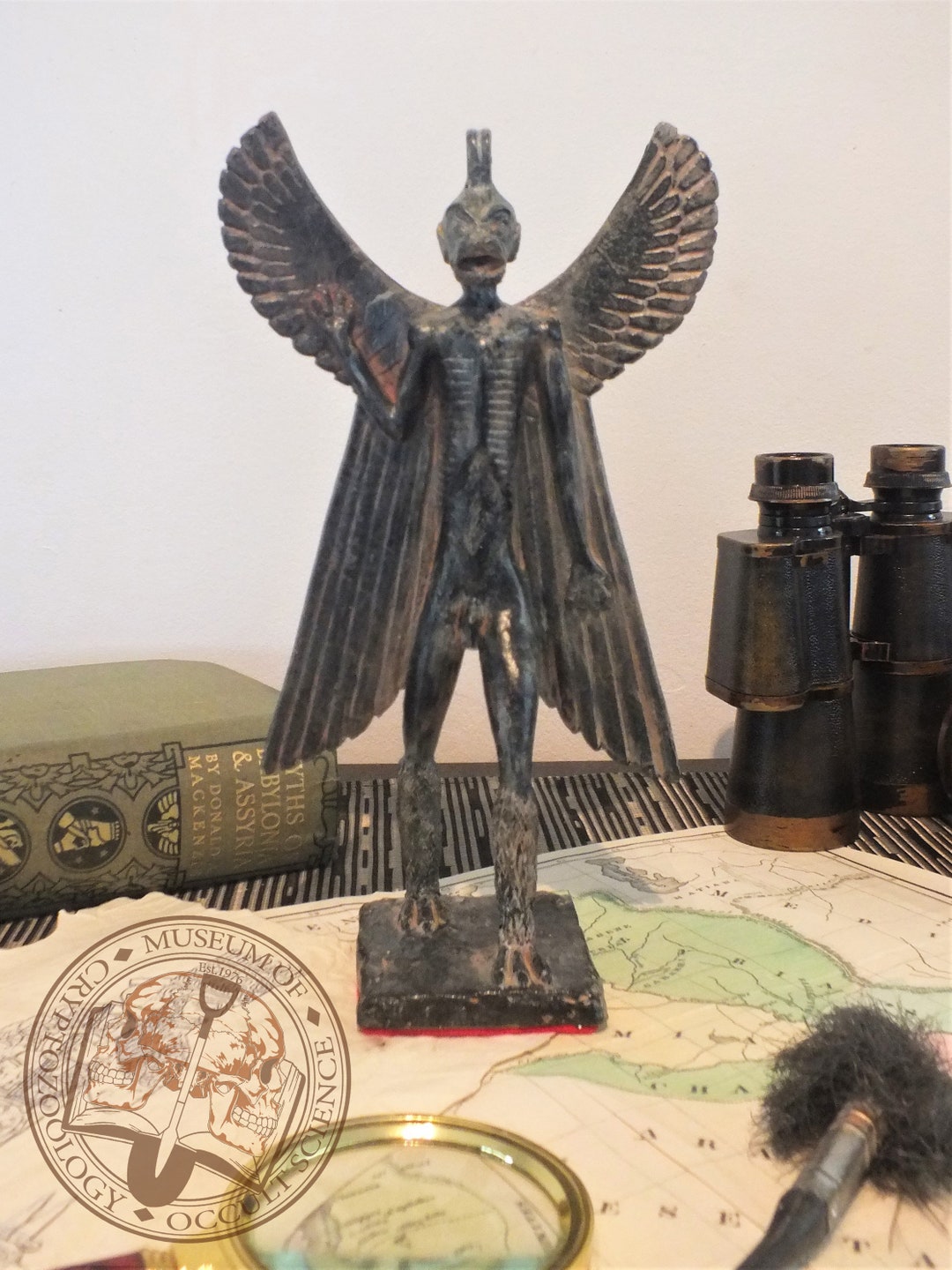 Pazuzu, Obsidian Finish, Low Base, Demon Sculpture, Historical Artefact ...